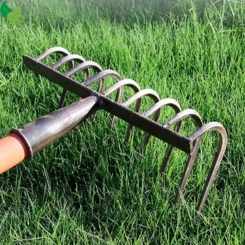 Multifunctional 9-Tooth Manganese Steel Rake – Heavy-Duty Gardening To ...